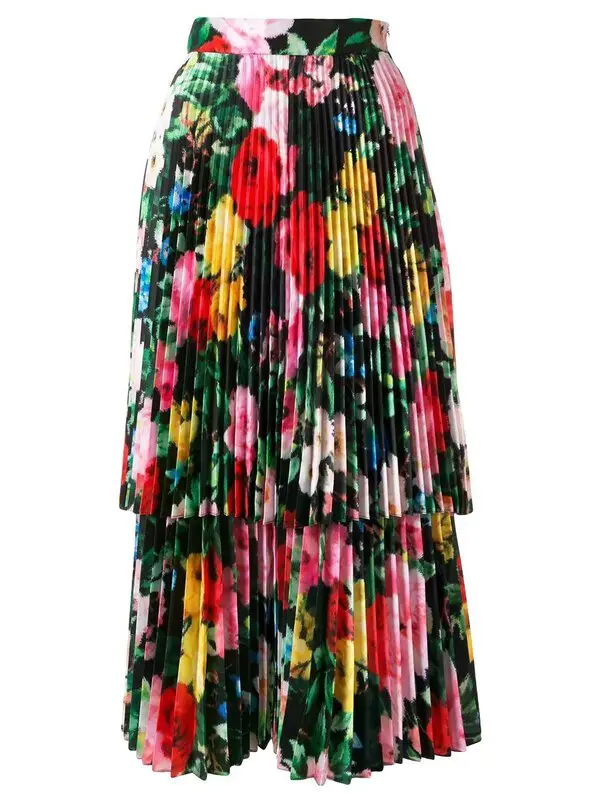 RICHARD QUINN Floral Layered Midi Dress - Black