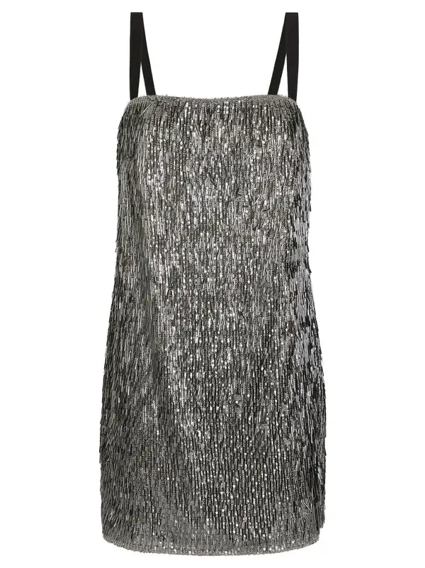 Dolce & Gabbana Dress With Embroidered Sequins - Silver