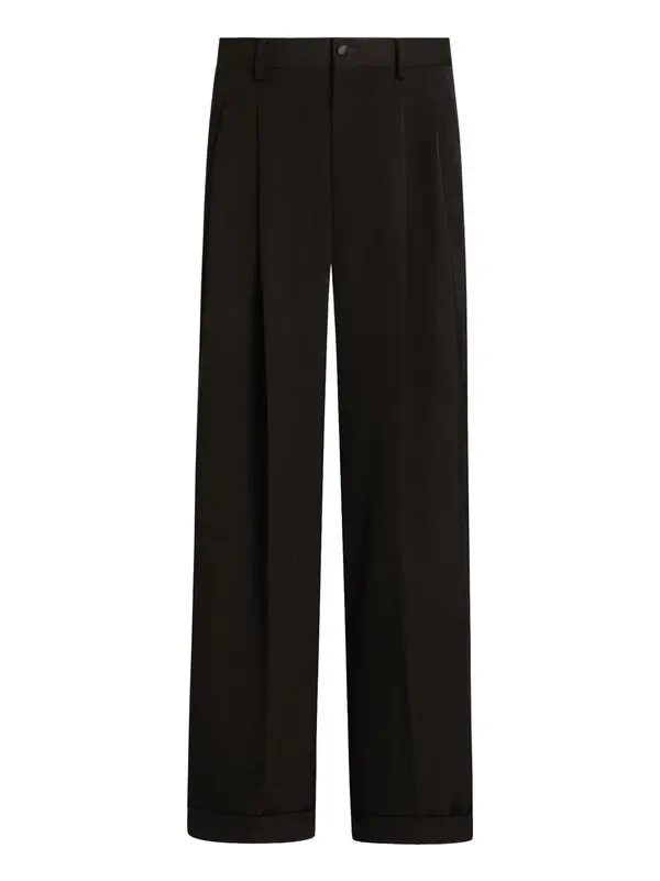 Dolce & Gabbana Wool Gabardine Trousers - Black