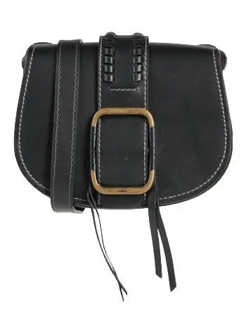 Ba&sh Calfskin Saddle Cross-body Bag - Black