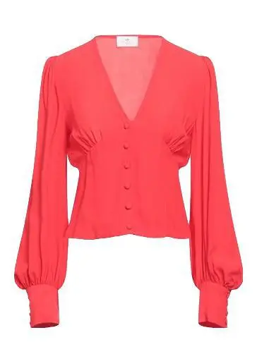 NENETTE Crepe Button-up Shirt - Red
