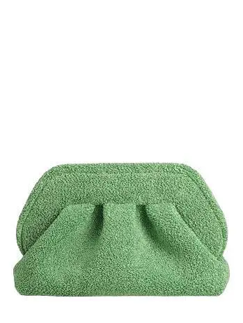 THEMOIRE Textile Clutch With Detachable Strap - Green