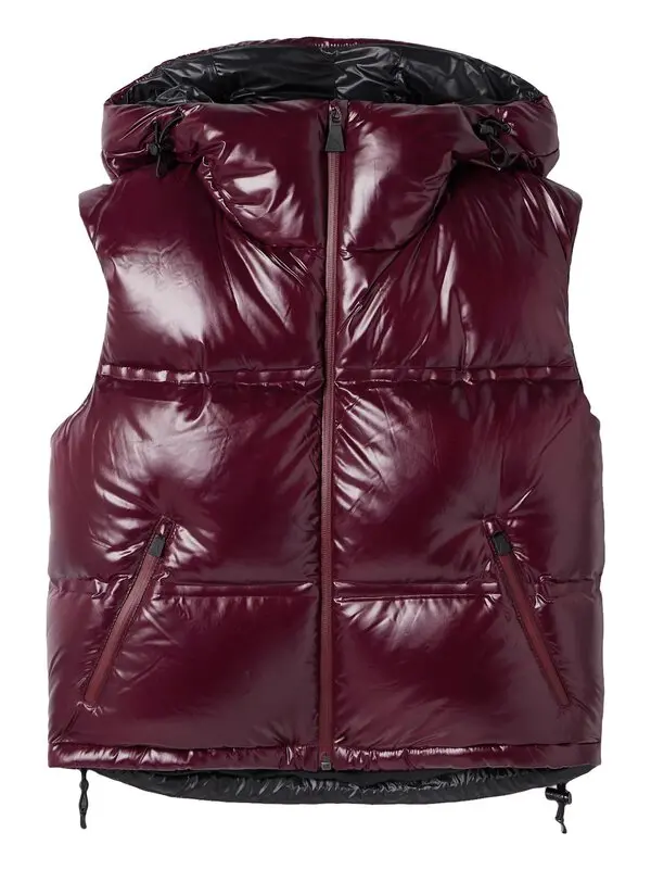 Aztech Mountain Snowbird Hooded Quilted Down Vest - Burgundy