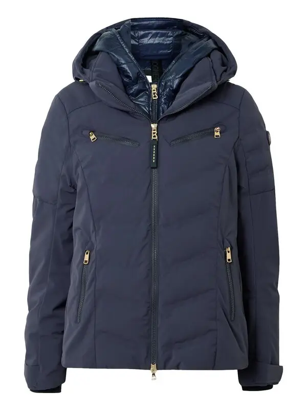 Bogner Kea Hooded Layered Padded Quilted Ski Jacket - Blue