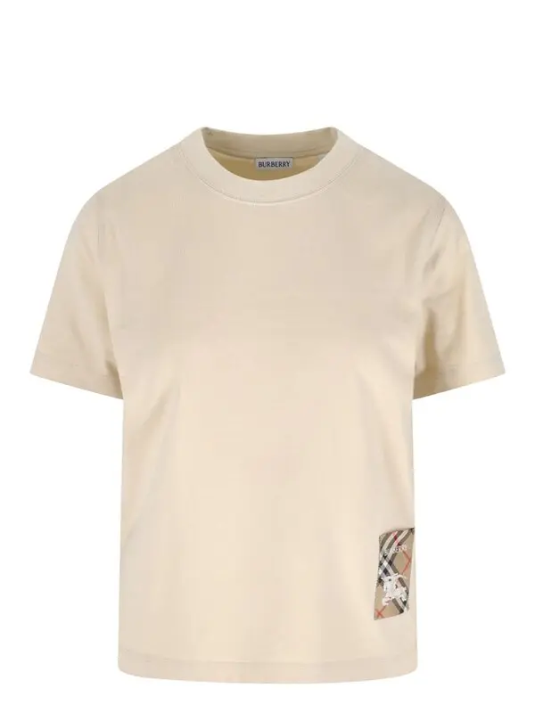 Burberry Check T-shirt - Cream