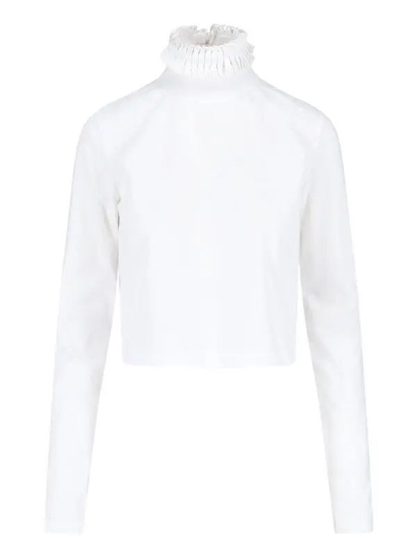 Alaïa Pleated Collar T-shirt - White