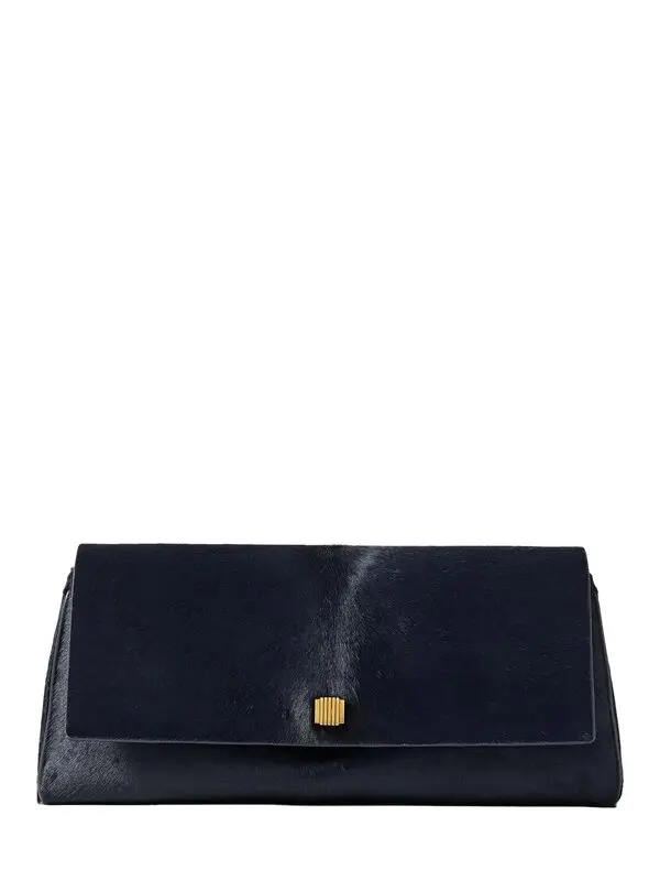 Khaite Audrey Calf Hair Clutch - Blue