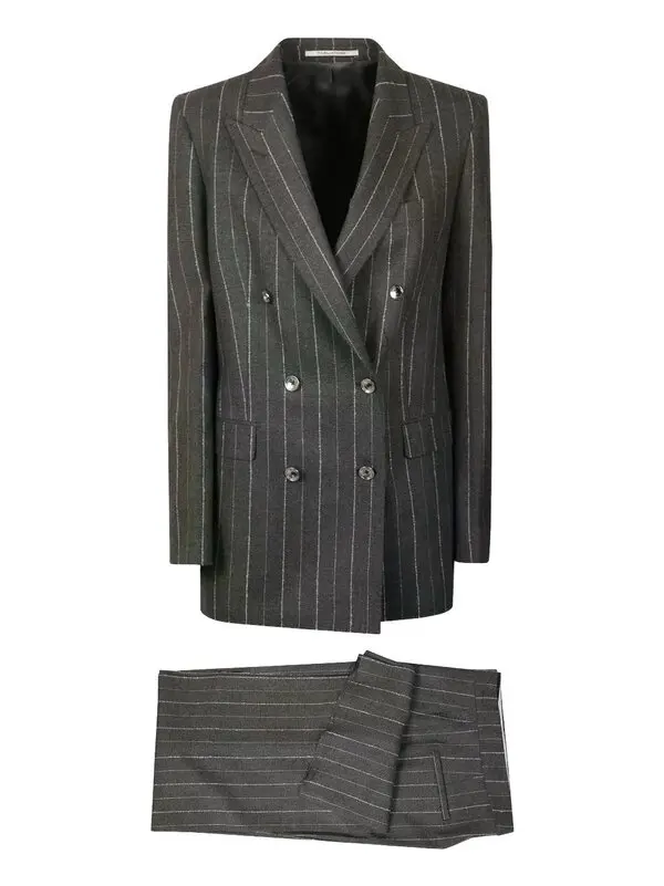 Tagliatore Pinstripe Double-breasted Suit - Grey