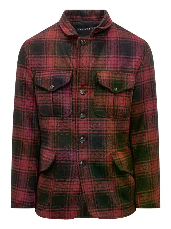 CECCARELLI Check Shirt Jacket - Red