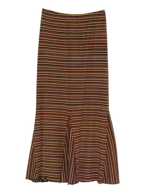 Anna Sui Striped Midi Skirt - Brown