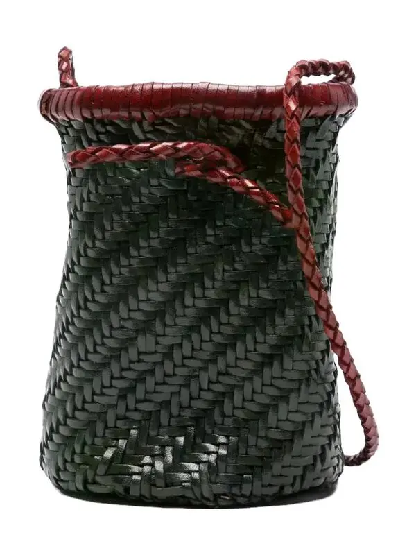 VIPERA Braided Leather Shoulder Bag - Green