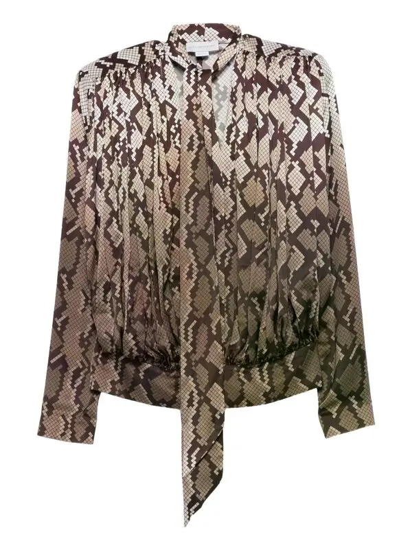 Stella McCartney Tie Snake Print Top - Brown