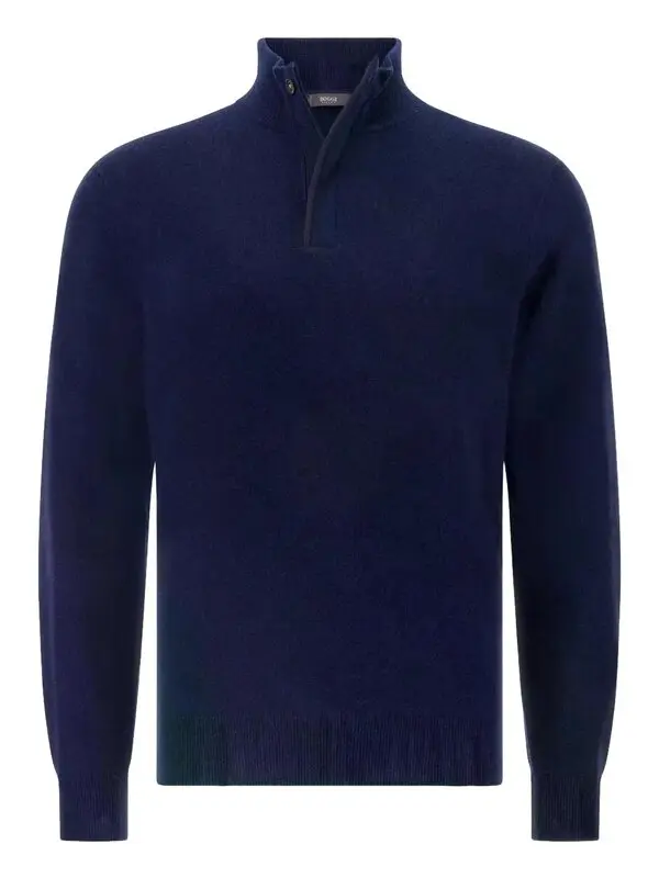 Boggi Milano Button Sweater - Blue