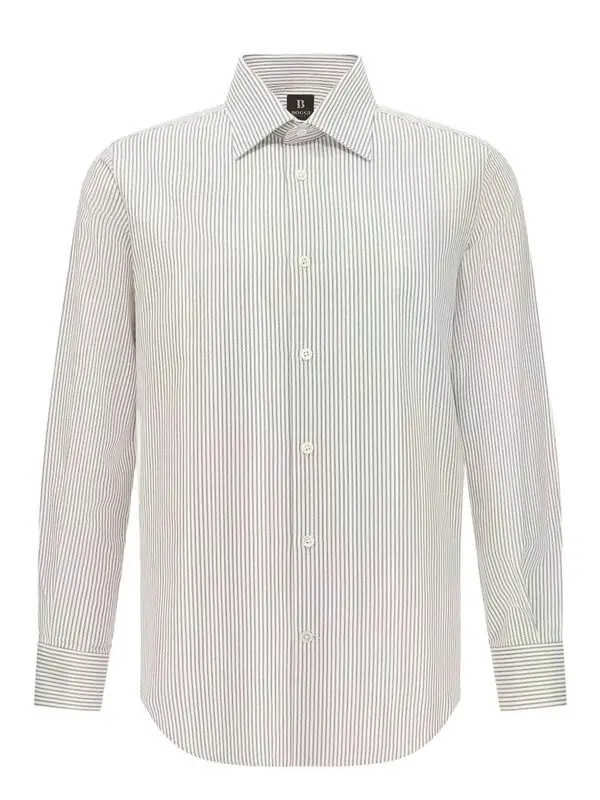 Boggi Milano Striped Cotton Shirt - White