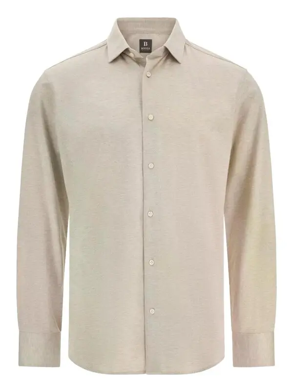 Boggi Milano Pointed-collar Cotton Shirt - Neutrals