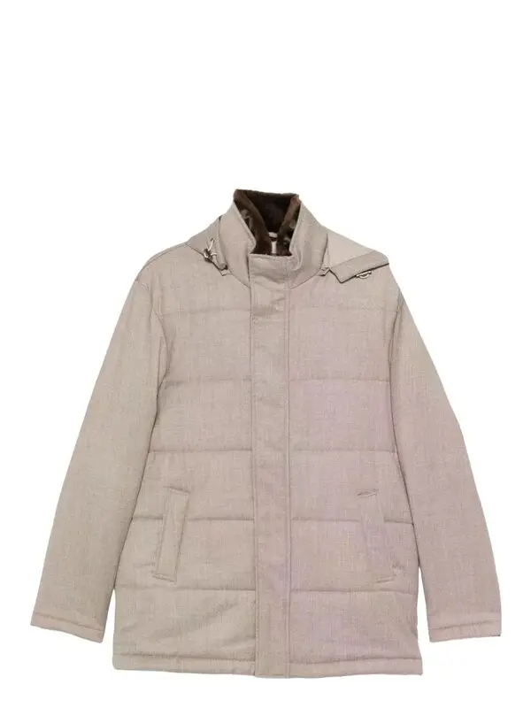 DORIANI CASHMERE Padded Hooded Jacket - Neutrals