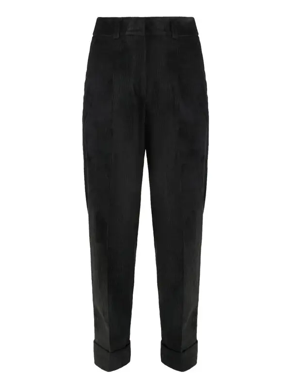 Peserico Corduroy Belt-loop Trousers - Black