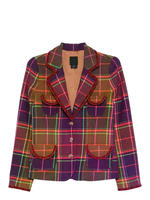Anna Sui Plaid Jacket - Brown