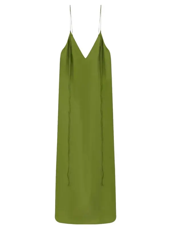 RÓHE Open-back Silk Dress - Green