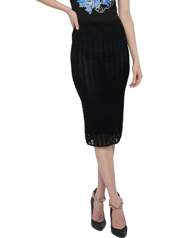 Pinko Openwork Midi Skirt - Black