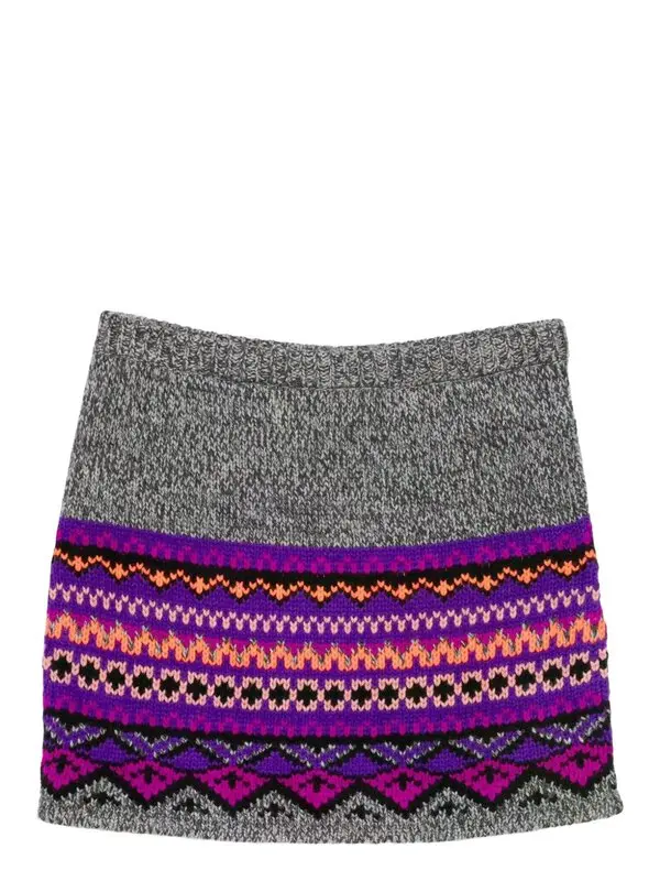 Anna Sui Geometric-pattern Mini Skirt - Grey