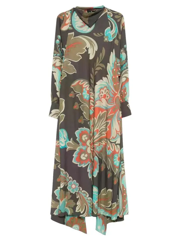Etro Floral Print Dress - Brown