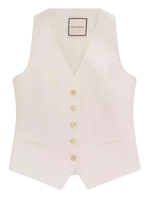 Tagliatore Giselle V-neck Waistcoat - Neutrals
