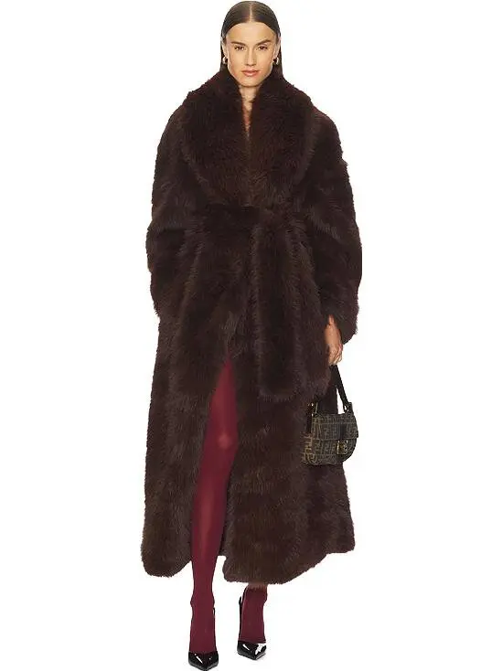 AFRM Lisbon Maxi Faux Fur Coat - Java