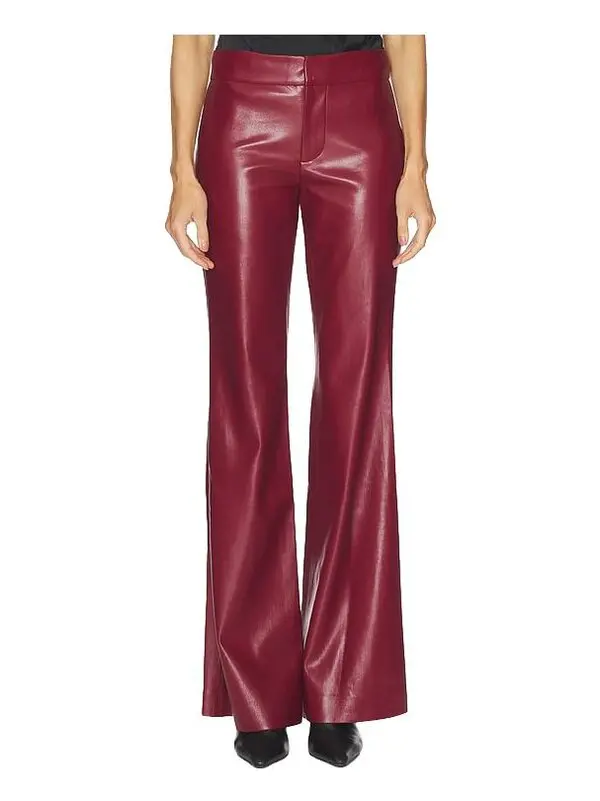 Alice + Olivia Vegan Leather Bootcut Slim Pant - Oxblood