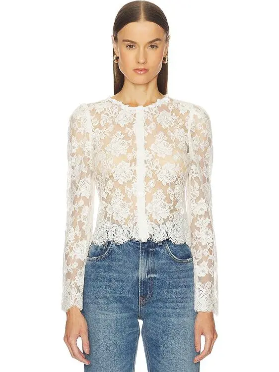 Astr The Label Antoinette Lace Top - White
