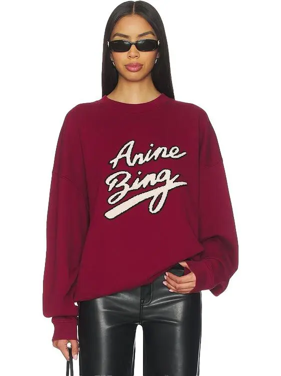 ANINE BING Miles Chenille Sweatshirt - Cabernet
