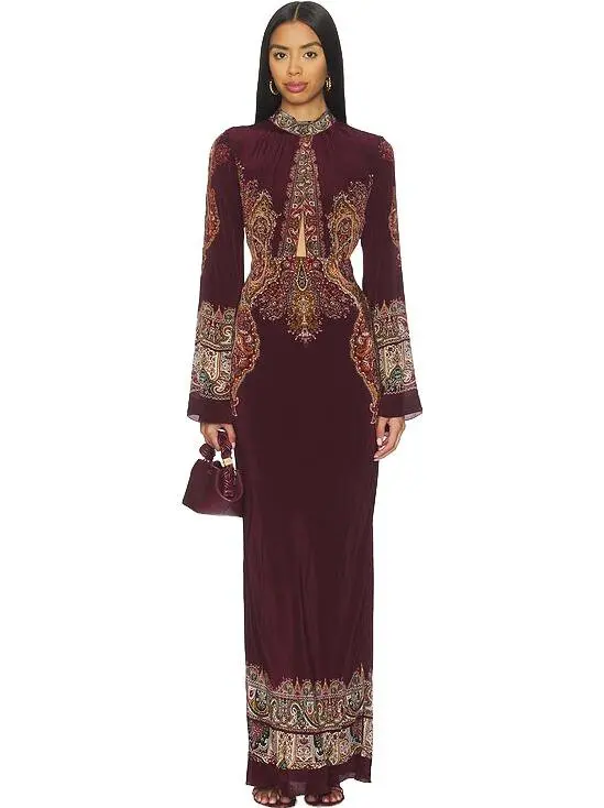 Hemant & Nandita Long Dress - Burgundy