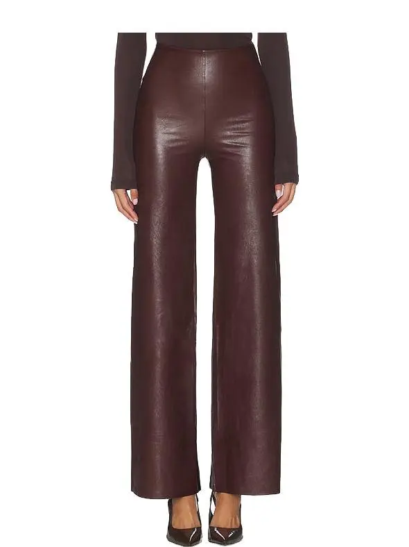 Commando Faux Leather Wide Leg Pant - Oxblood