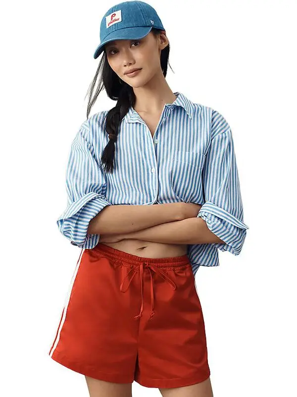 Maeve The Shrunken Bennet Buttondown Shirt - Blissful Blue Stripe