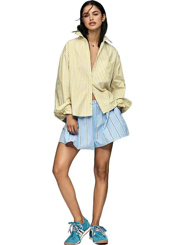 Maeve The Shrunken Bennet Buttondown Shirt - Yellow Stripe