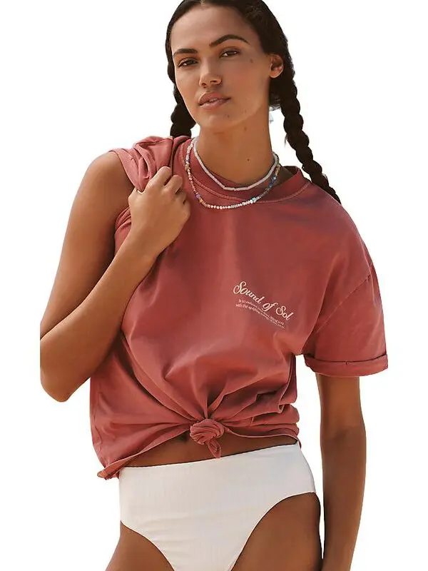MALAI Oversized T-shirt Top - Faded Rose
