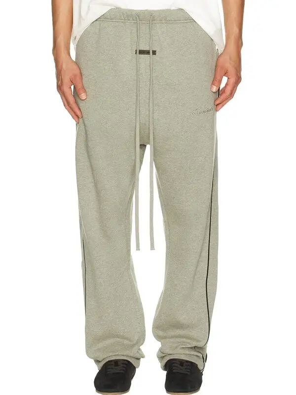 Fear Of God Relaxed Fleece Sweatpant With Piping In Grey - Concrete Heather & Black