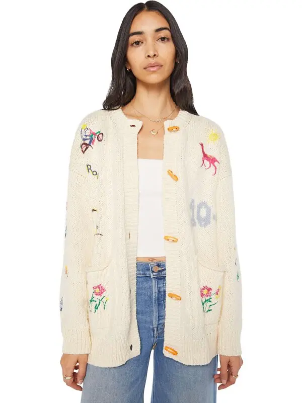 MOTHER The Long Drop Cardigan - Light Blue