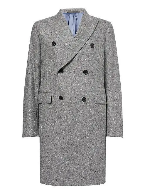 Paul Smith Speckled Double-breasted Wool Overcoat - Grey