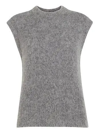 Whistles Round-neck Wool And Alpaca-blend Tank - Grey