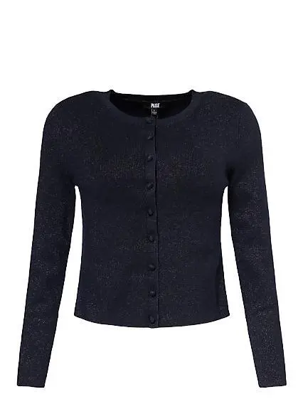 Paige Anzu Round-neck Knitted Cardigan - Navy Multi Sparkle