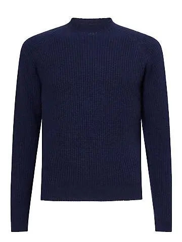 John Smedley Crewneck Cashmere And Wool Jumper - Midnight