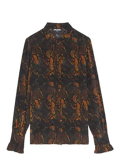 Zadig&Voltaire Animal-print Silk Shirt - Black