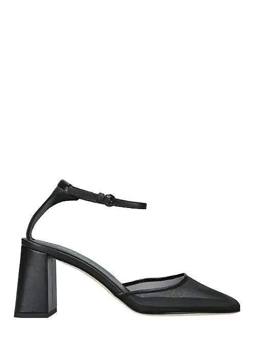 Dear Frances Felice Leather And Mesh Heeled Pumps - Black