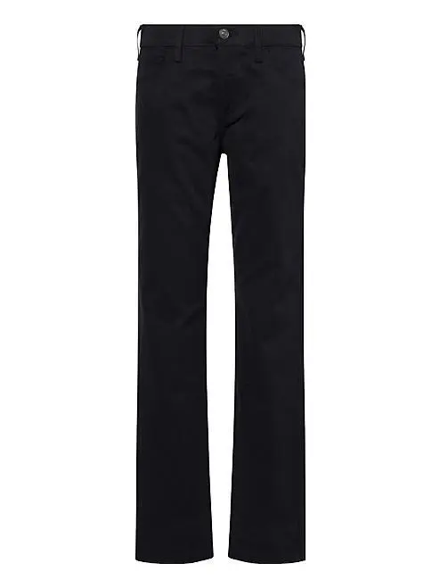 Paige Straight-leg Cotton-twill Trousers - Black