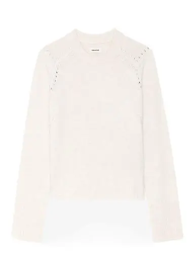 Zadig&Voltaire Stud-embellished Wool And Cashmere-blend Jumper - Ecru