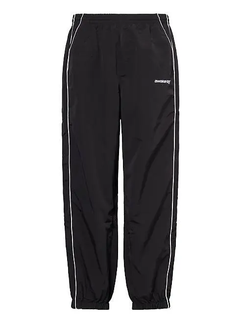 AWAKE NY Logo-embroidered Relaxed-fit Shell Track Pants - Black
