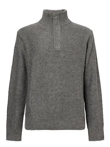 Paige Kotoni Collared Merino-wool Blend Jumper - Dark Grey