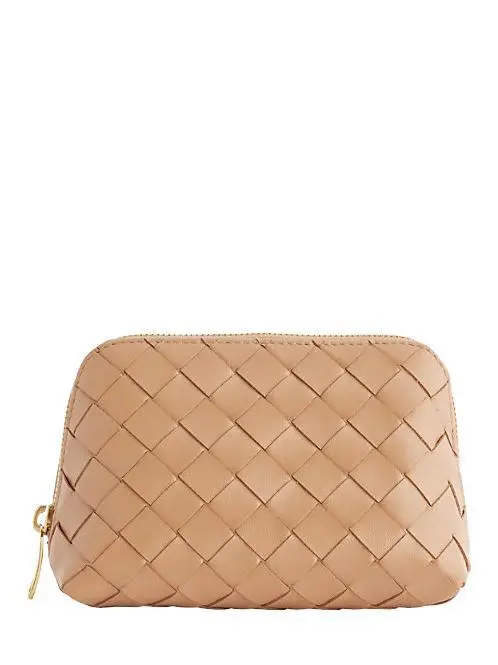 Bottega Veneta Intrecciato Leather Pouch - Biscuit-gold