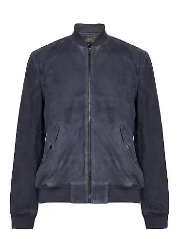 Paige Suede Bomber Jacket - Deep Anchor